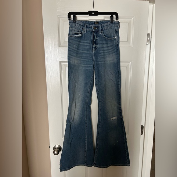 Lee | Jeans | Lee Womens High Rise Paint Splattered Flare Jeans | Poshmark